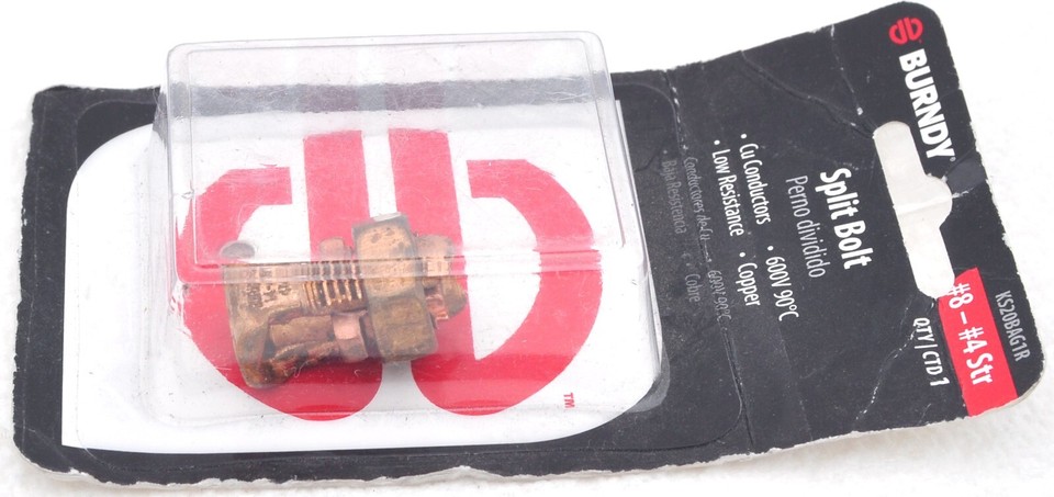 Burndy KS20BAG1R Split Bolt Connector #8-#4 Str 14-4T | eBay