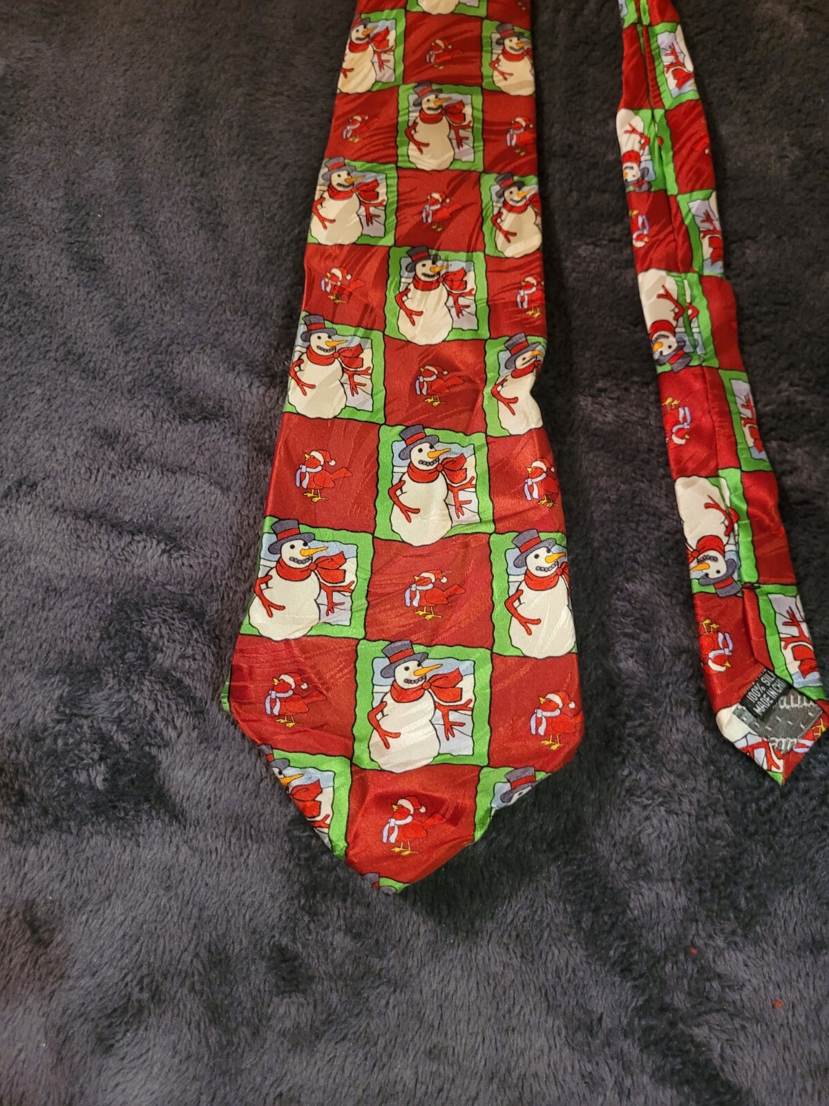 Keith Daniels Silk Snowman Christmas 2002 Santa Clause Red Multicolor ...