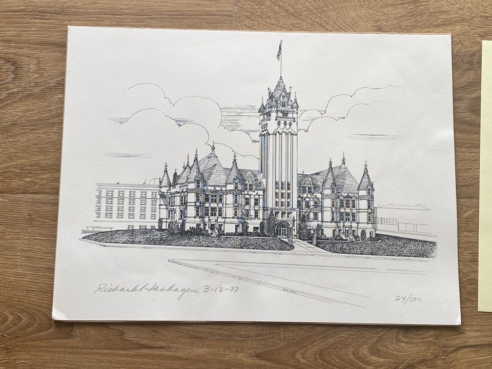 Richard Hashagen 12"x9" Limited Print Signed - Spokane County Court ...