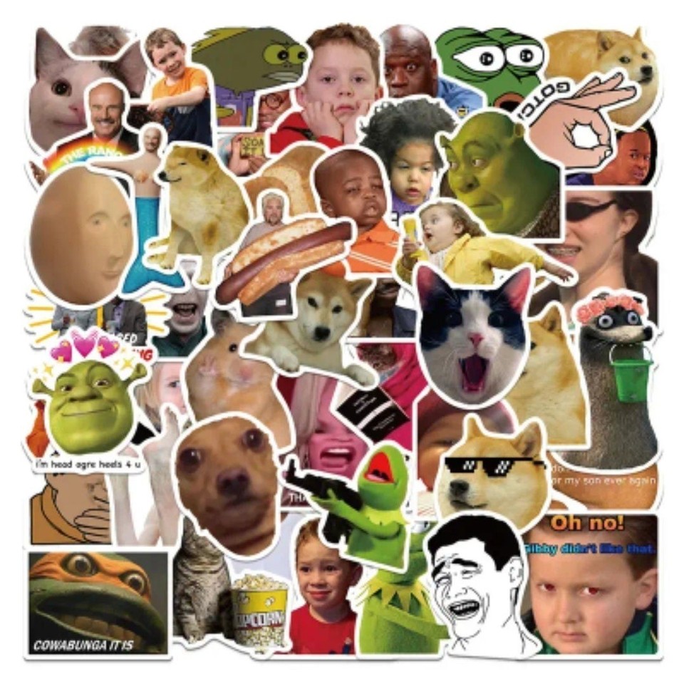 50pc waterproof meme and influencer sticker pack | eBay
