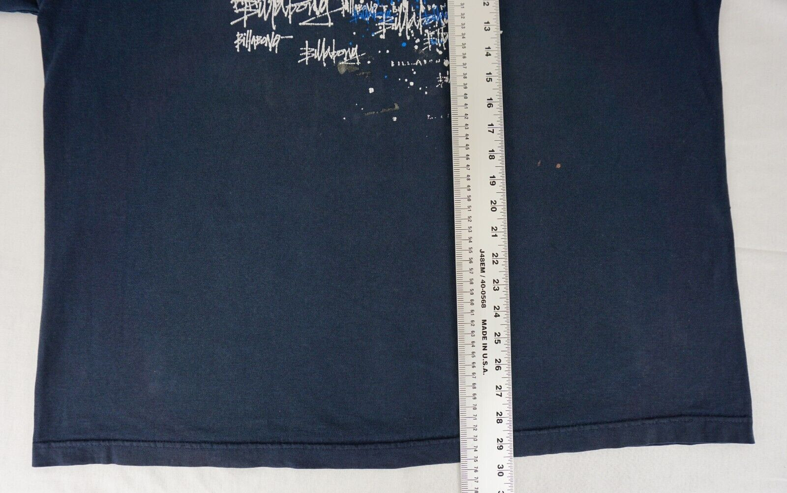 Y2K Billabong graffiti tags navy blue shirt tagged 2X… - Gem