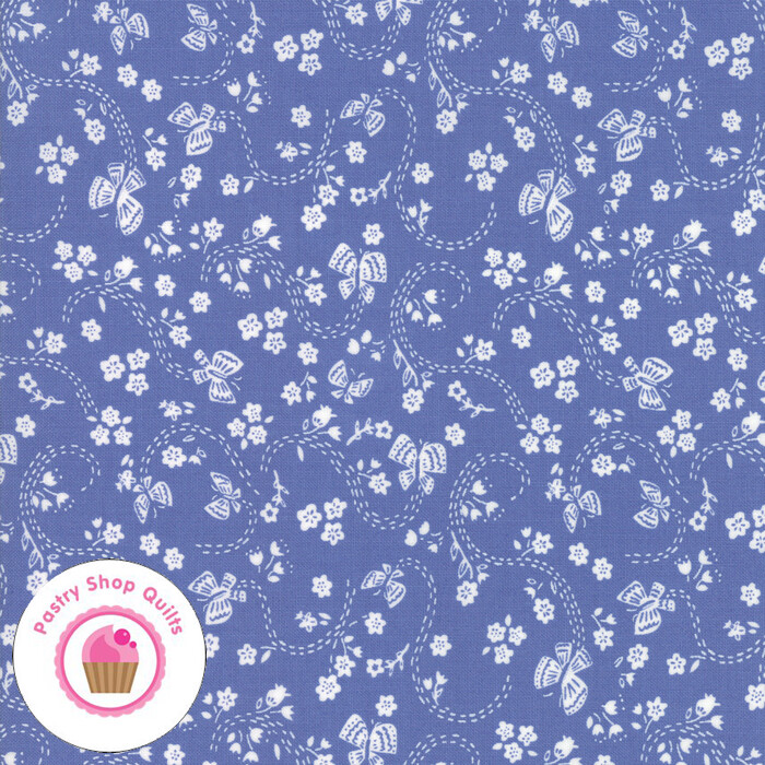 Moda SUNDAY PICNIC 20677 17 Purple Blue Floral STACY HSU Quilt Fabric ...