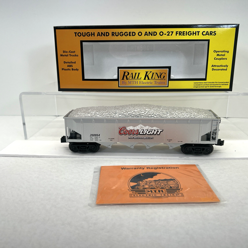 MTH RailKing 30-7044C Coors Light Beer 4-Bay Hopper w Ice Load New O O ...