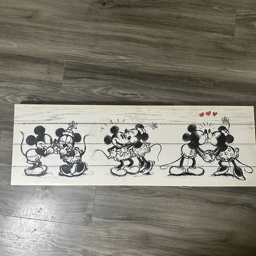 Disney Minnie and Mickey Mouse rectangle black and white canvas | eBay
