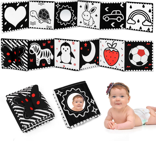 Black and White High Contrast Baby Toys,Baby Soft Books 0-6 Months,A ...