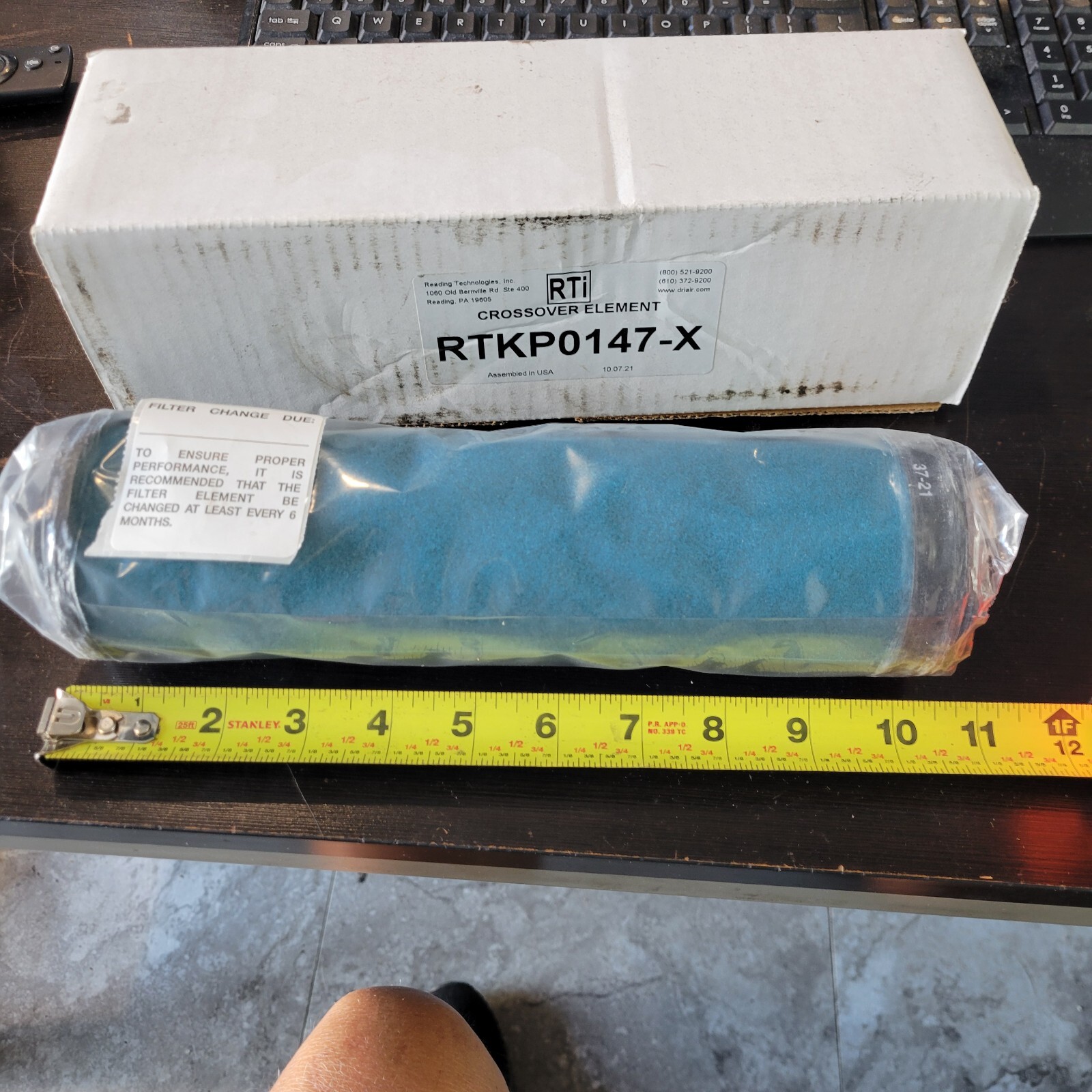 RTI RTKP0147-X CROSSOVER ELEMENT 10" FILTER READING TECH NEW NIB OEM ...