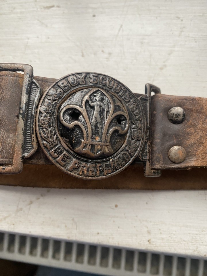 Boy Scout Vintage Leather Belt 'Be Prepared' Motto. | eBay UK