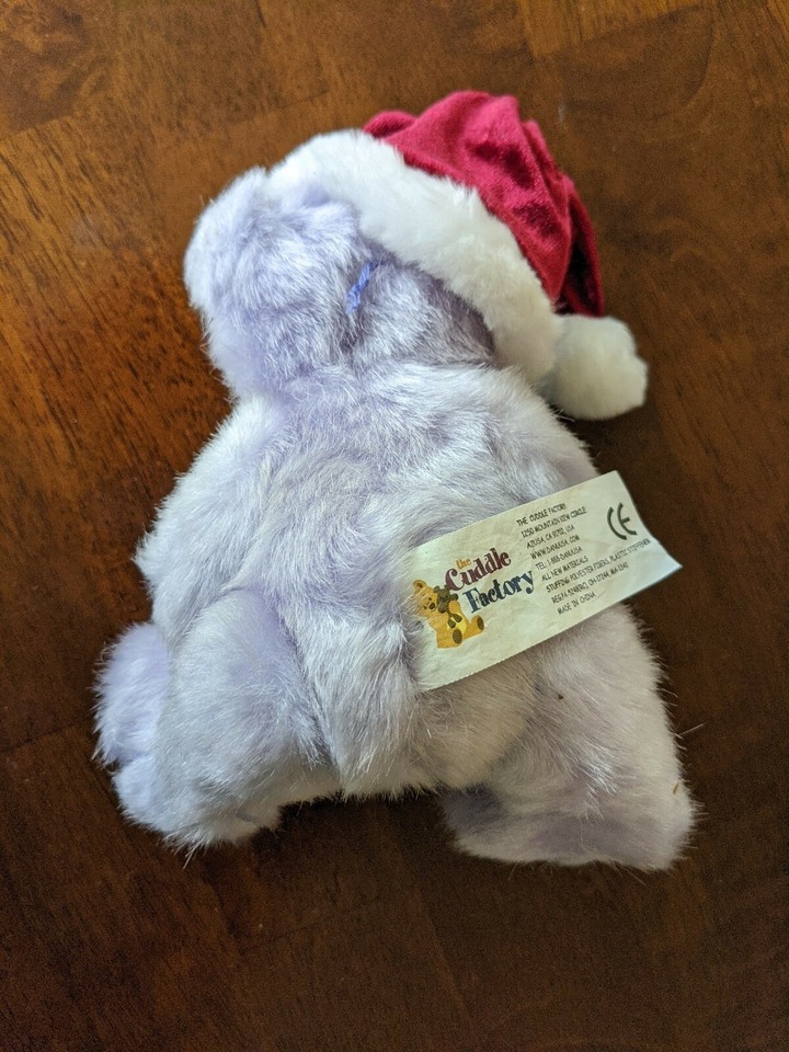 Cuddle Factory Christmas 7 inch bear with present. Purple | eBay