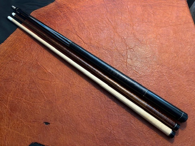 Gold Rush Custom Pool Cue by Kevin McClain W/2 Shafts. Leather Wrap. | eBay