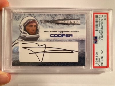 INTERSTELLAR MATTHEW MCCONAUGHEY AUTOGRAPH SIGNED CUT CARD AUTO PSA/DNA ...