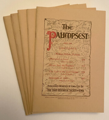 Lot Of 5 Palimpsest Iowa History Magazines July 1949 - December 1949 | eBay