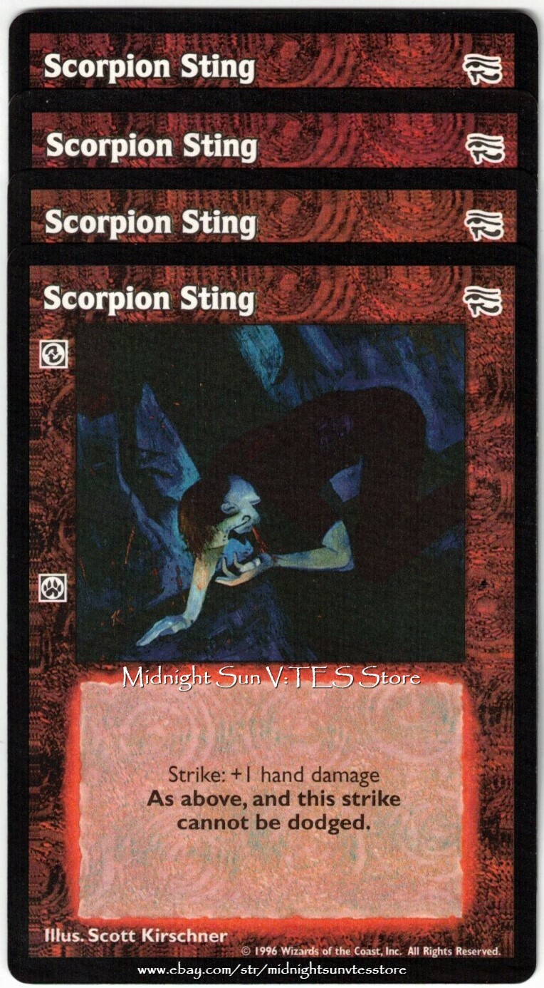 Scorpion Sting x4 Ancient Hearts V:TES VTES Vampire CCG | eBay