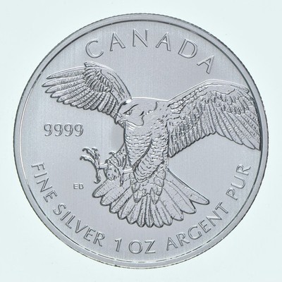 2014 Canada 5 Dollars - 1 Oz Peregrine Falcon World Coin- Silver *813 ...