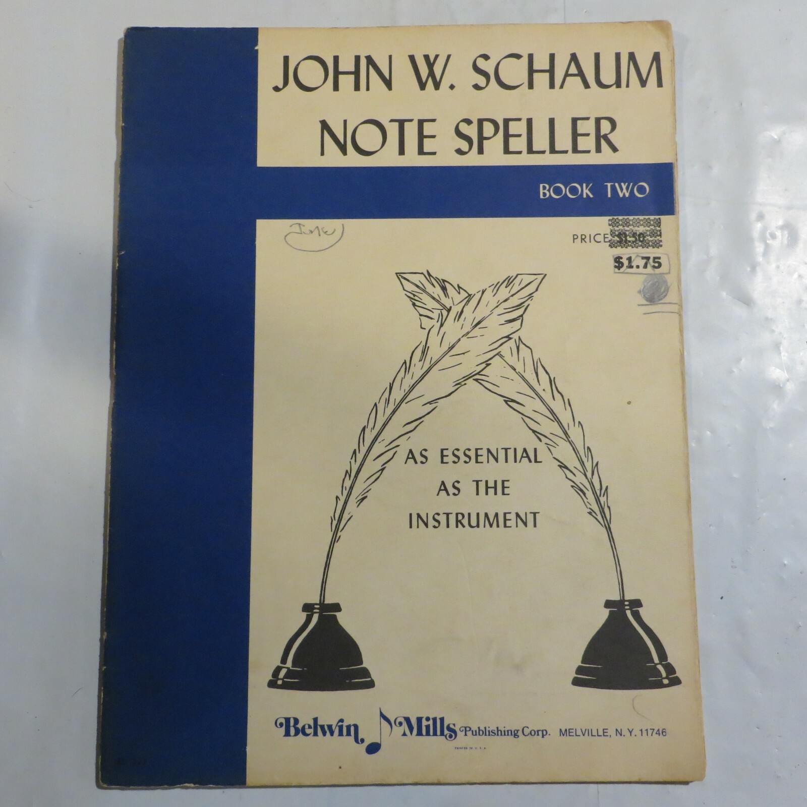 Vintage 'NOTE SPELLER' by John W. Schaum - Book Two - Belwin Mills 2D ...
