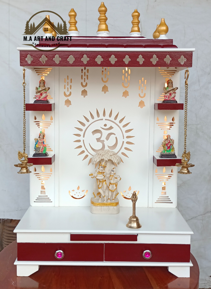Wooden Temple Mandir Handcrafted Mandir Pooja Ghar Mandap For Worship ...