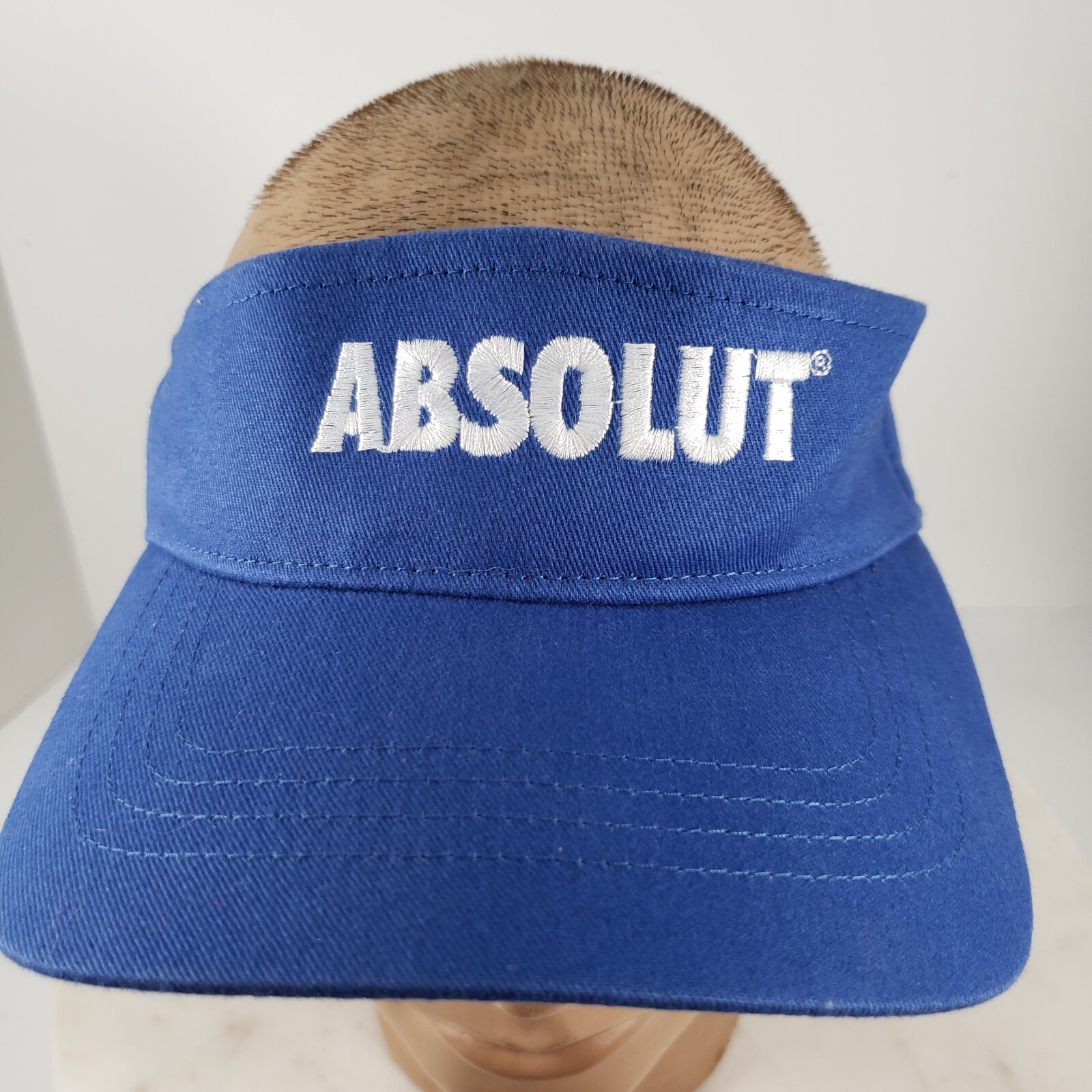 Absolut Vodka Visor Hat Spell Out Logo Cap Blue Strap Back Adjustable ...