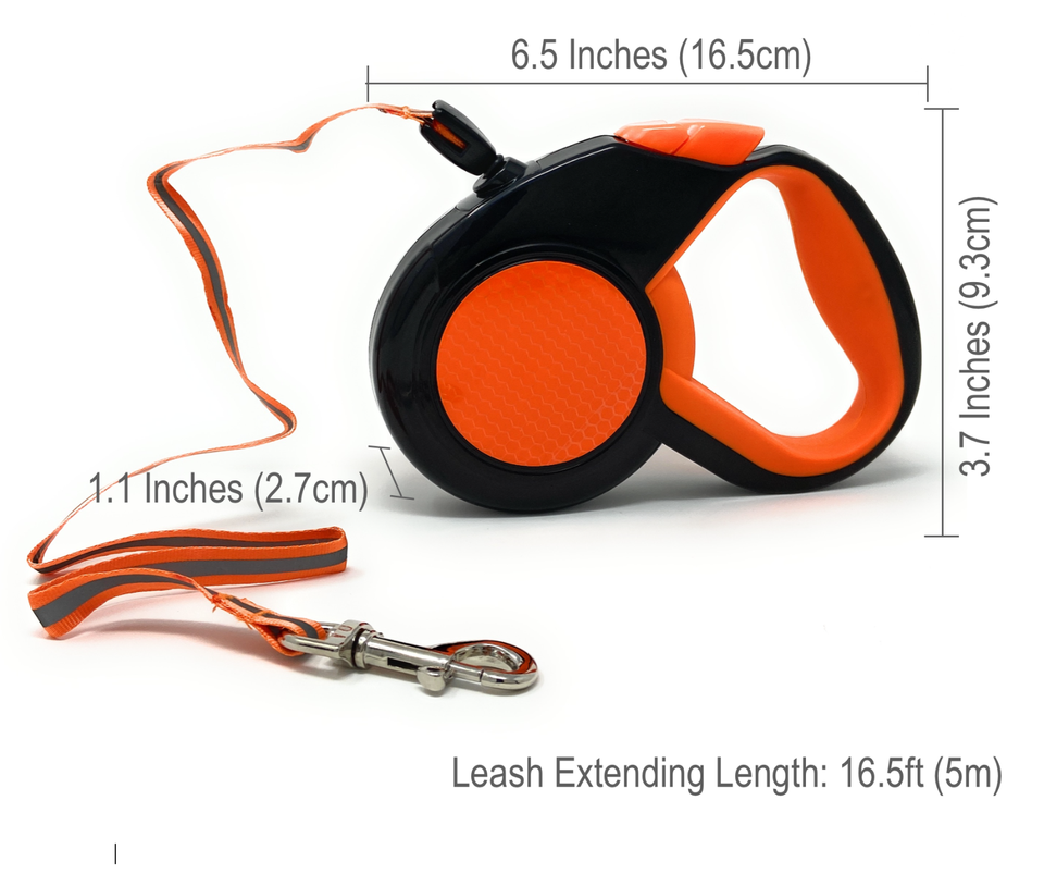 16.5FT Automatic Retractable Dog Leash Pet Collar Automatic Walking ...