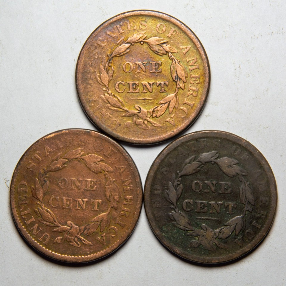 Lot of 3 Coronet Liberty Head Large Cents - 1835, 1836, 1837 | eBay