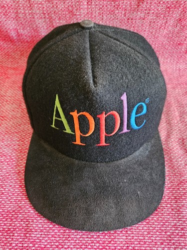 Vintage Black Apple Rainbow Logo Adjustable Hat/Cap Embroidered Wool | eBay