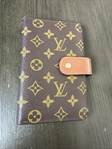Authentic Louis Vuitton LV Diary Browns Monogram Cover w Snap Closure, 6 Cards | eBay