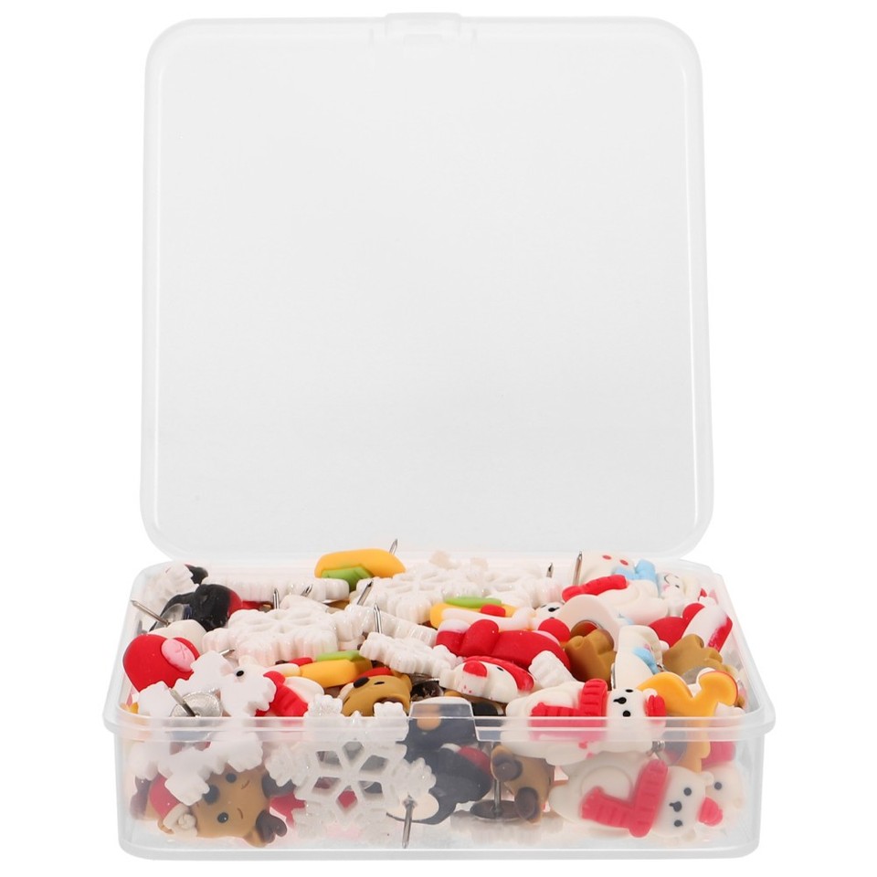 80 Pcs Holiday Theme Thumbtacks Message Board Push Pin Decorative Metal ...