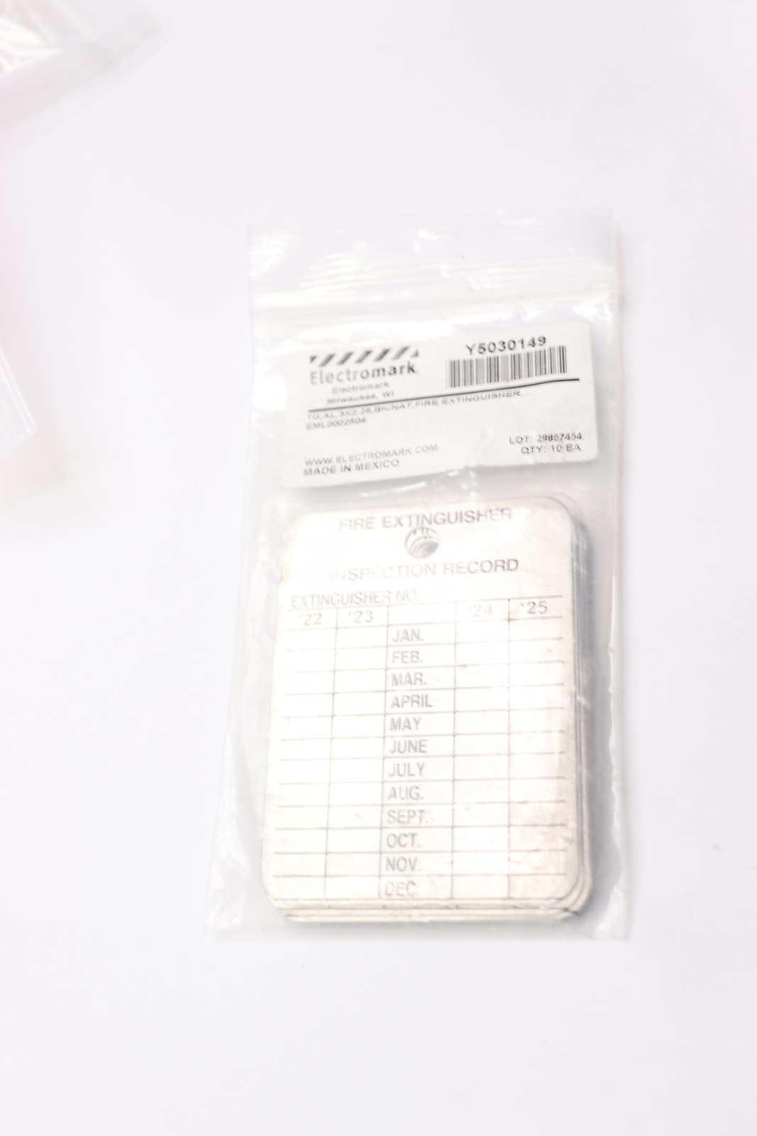 (10-Pk) Electromark Fire Extinguisher Tags Y5030149 for sale online | eBay