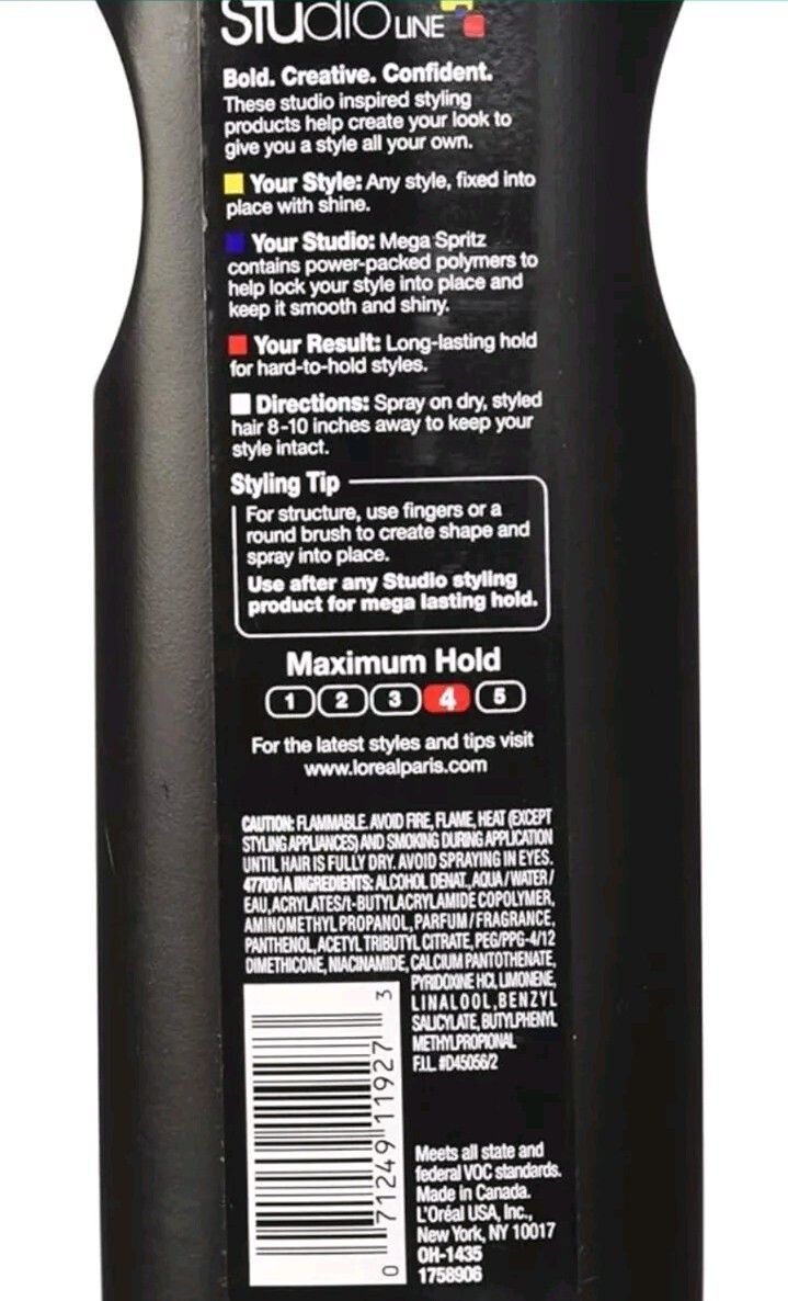 L'Oréal Paris Studio Line Mega Spritz Hair Spray 250ml for sale online | eBay