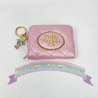 NEW 2022 MATTEL POLLY POCKET PINK + GOLD QUILTED COMPACT ZIPPER WALLET ...