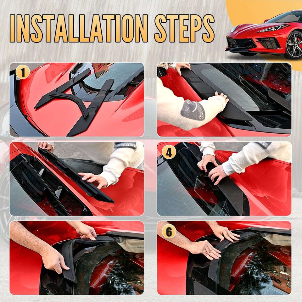 Dry Bay Vent Blocks Car Wash Covers Rear Roof For Corvette C8 Coupe ...