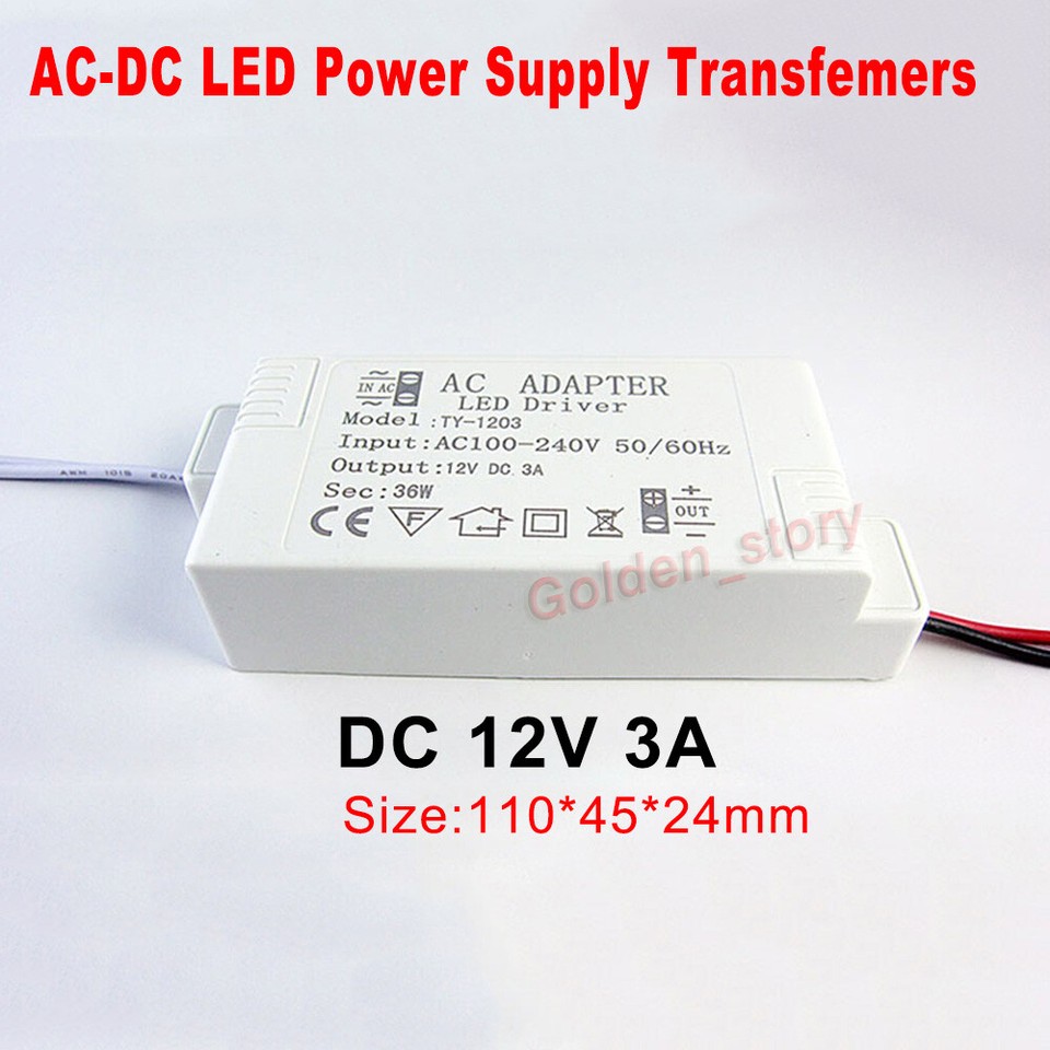 AC-DC Converter AC 110V 120V 220V 230V to DC 12V LED Driver Adapter ...
