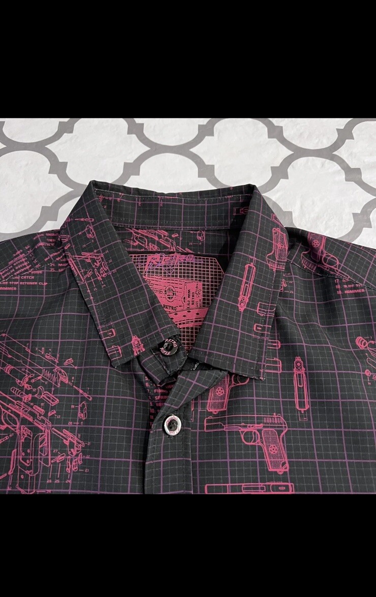 Rare Retro Rifle The Blueprint Shirt Gun All Over Pri… - Gem