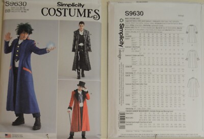 Simplicity- 9630 - Men's Costume Coats | eBay