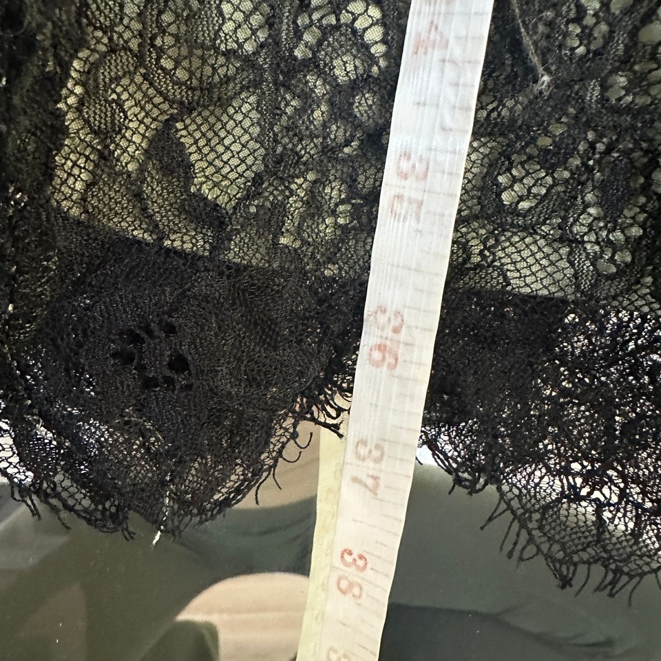 CIDER 90s Black Lace Knot Front Cami Dress Mesh Grunge Dark Fairy ...