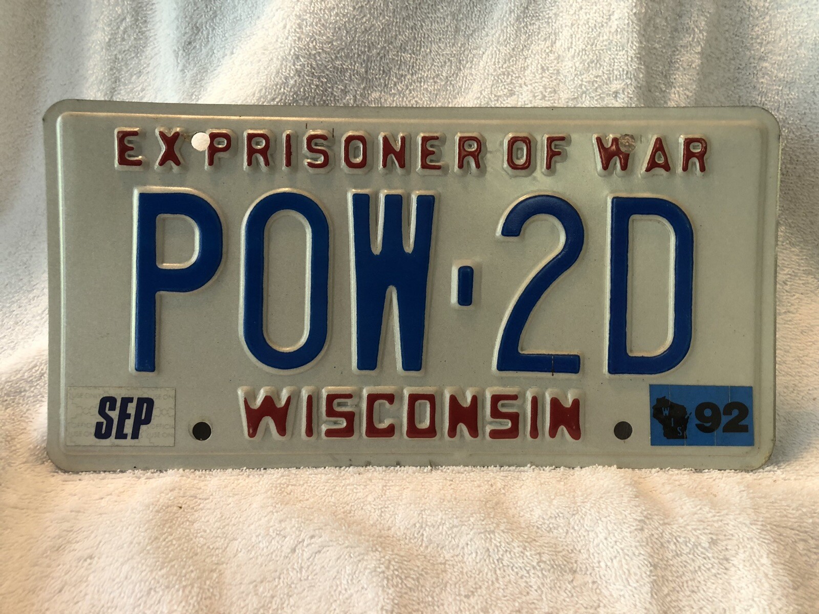 Vintage 1992 Wisconsin POW Prisoner Of War License Plate | eBay