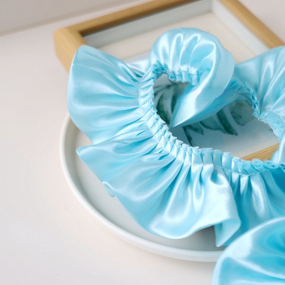 Satin Ruffle Edge Faux Silk Trimming Ribbon Bias Fabric Frill Pleated ...