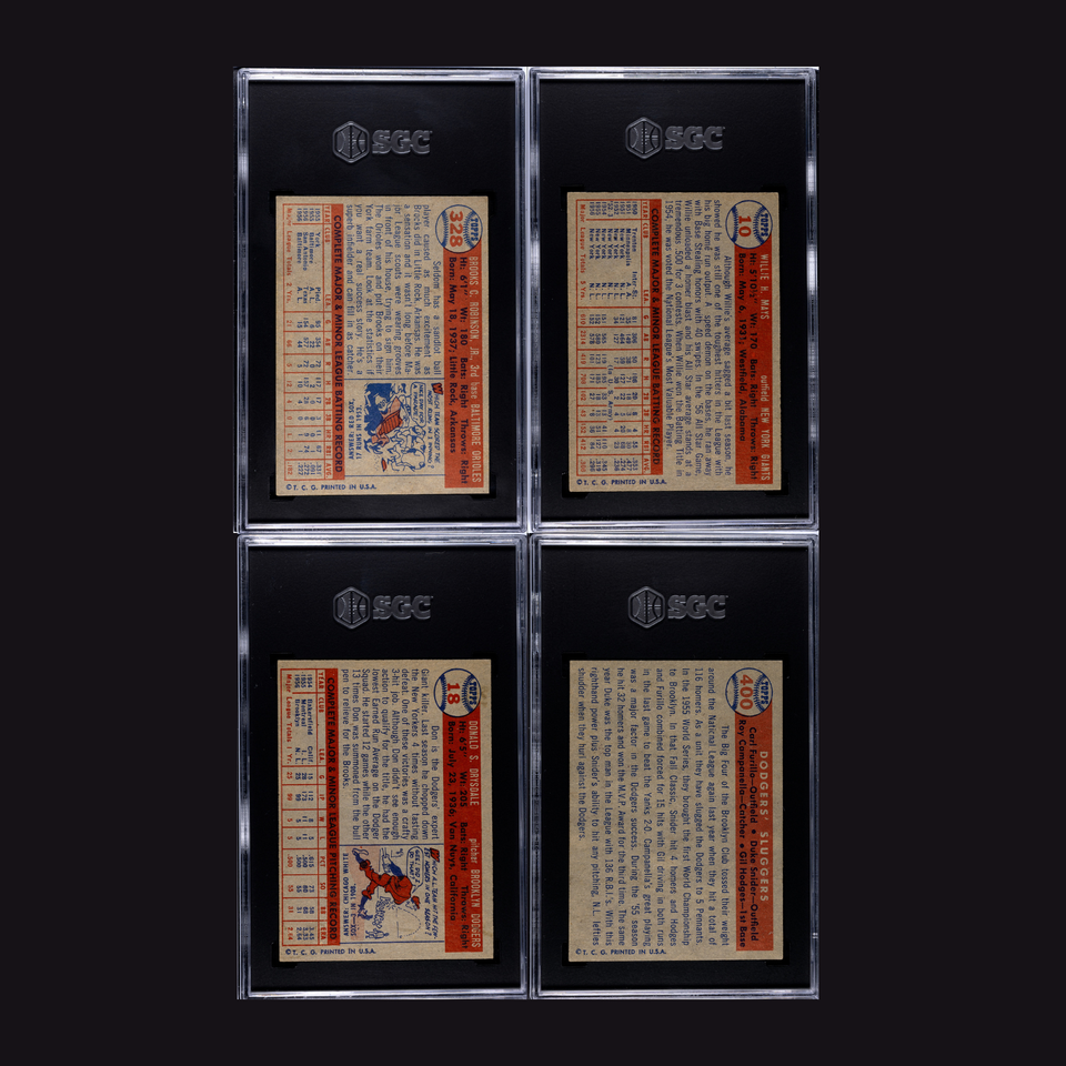 🔥 1957 TOPPS Complete Set (407) - 14 Graded HOFs! Mantle Mays Aaron ...