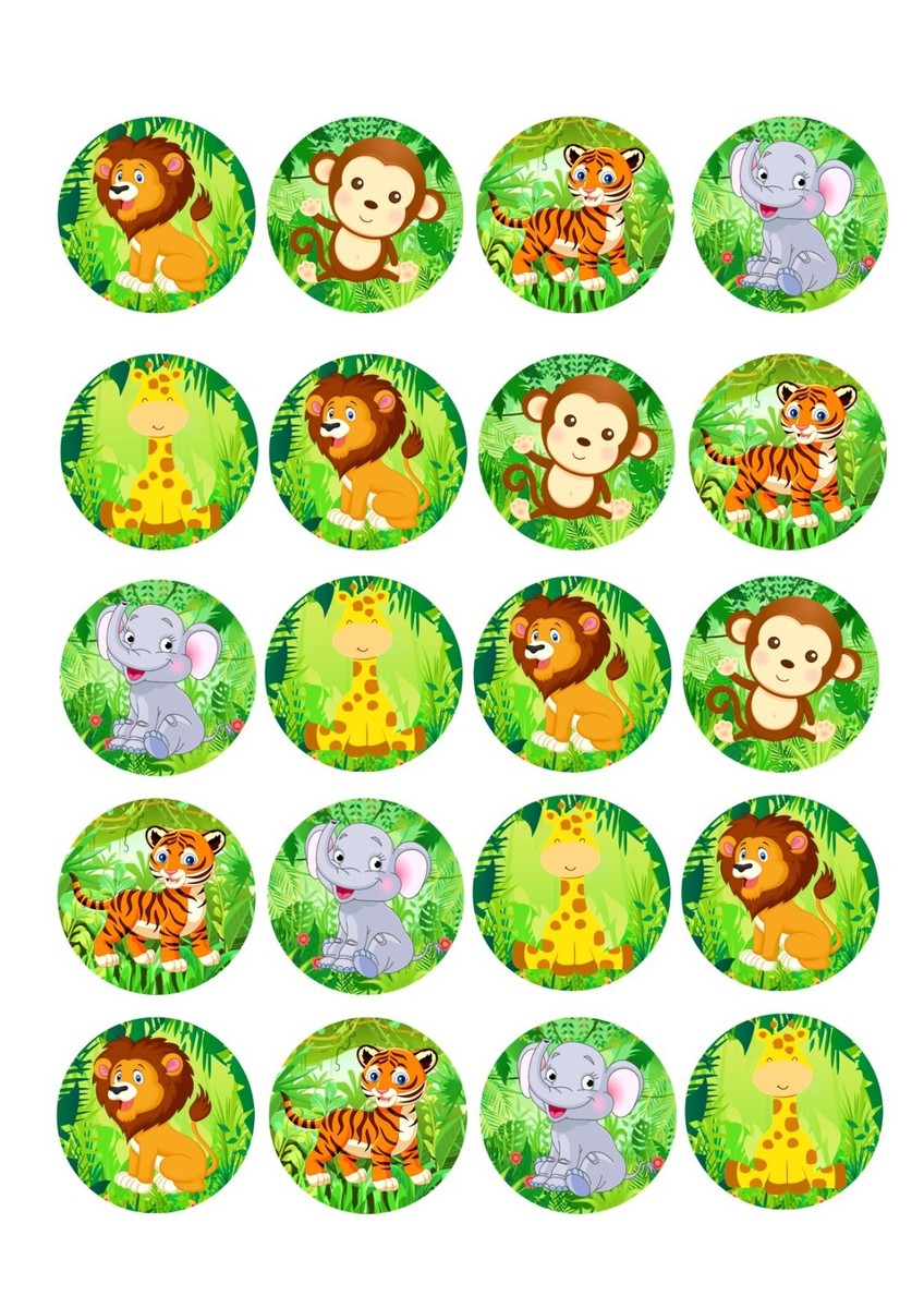 Printable Safari Cupcake Toppers