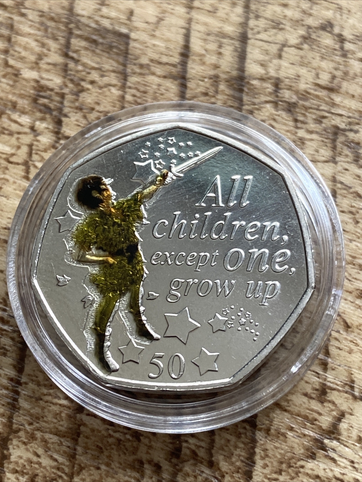 Peter Pan 50p Coin Peter Rabbit Fifty Pence Golden Beatrix Collectables ...