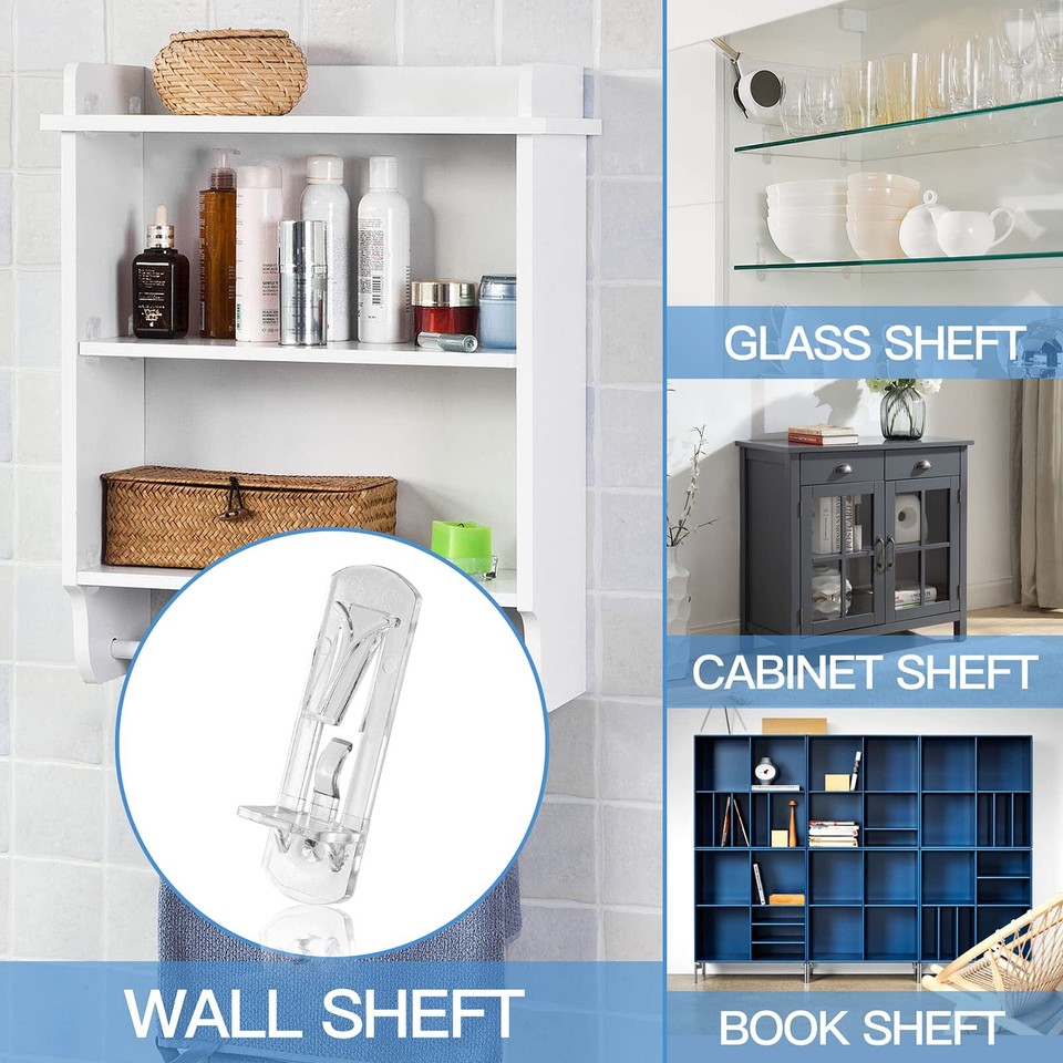 30pcs Locking Shelf Support Pegs, 5mm Shelf Pins Clear Shelf Clips ...