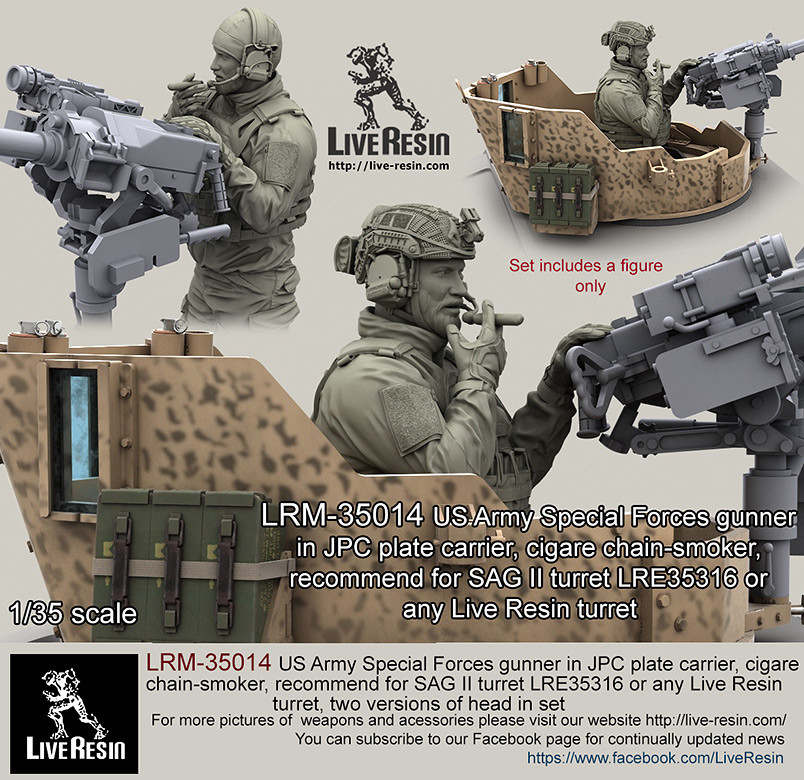 Live Resin 1/35 LRM-35014 US Army Special Forces Gunner in JPC Plate ...