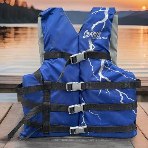 STEARNS LIGHTENING FORCE Life Vest Preserver Adult Universal Ski Blue ...