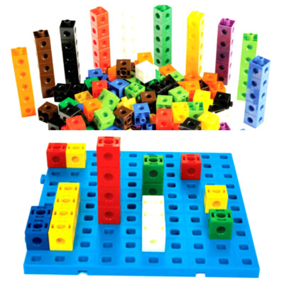 Linking 2cm Cubes 100 Pcs Multilink Math Counting Blocks with BASE ...