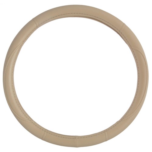 Insulated Leather Non Slip Grip Steering Wheel Cover Standard Size Tan ...