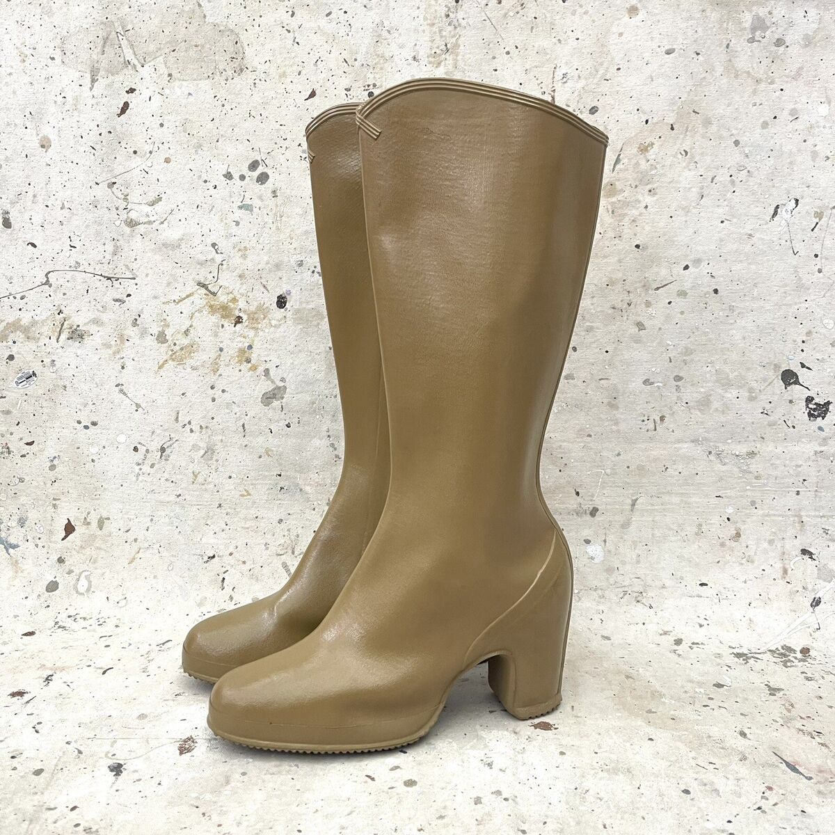Vintage Finland Tan Pullover High Heel Rubber Boots Nokia Vintage Finland Tan Pullover High Heel Rubber Boots Nokia