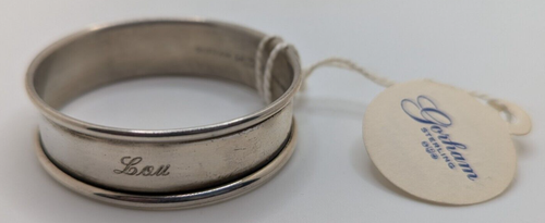 Vintage Gorham Sterling Silver Napkin Ring "Lou" name engraving with ...