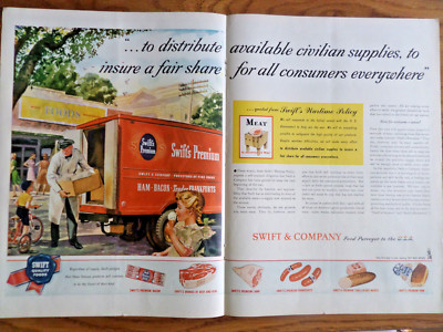 1945 Swift & Co Ad Swift's Premium Meat Delivery Truck Theme | eBay