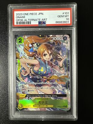 PSA 10 GEM MINT Nami Onami OP06-101 Alt Art Wings Of The Captain One ...