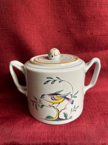 Mint Spode Queens Bird 74973 3.5" Sugar Bowl Canister Tea small storage ...