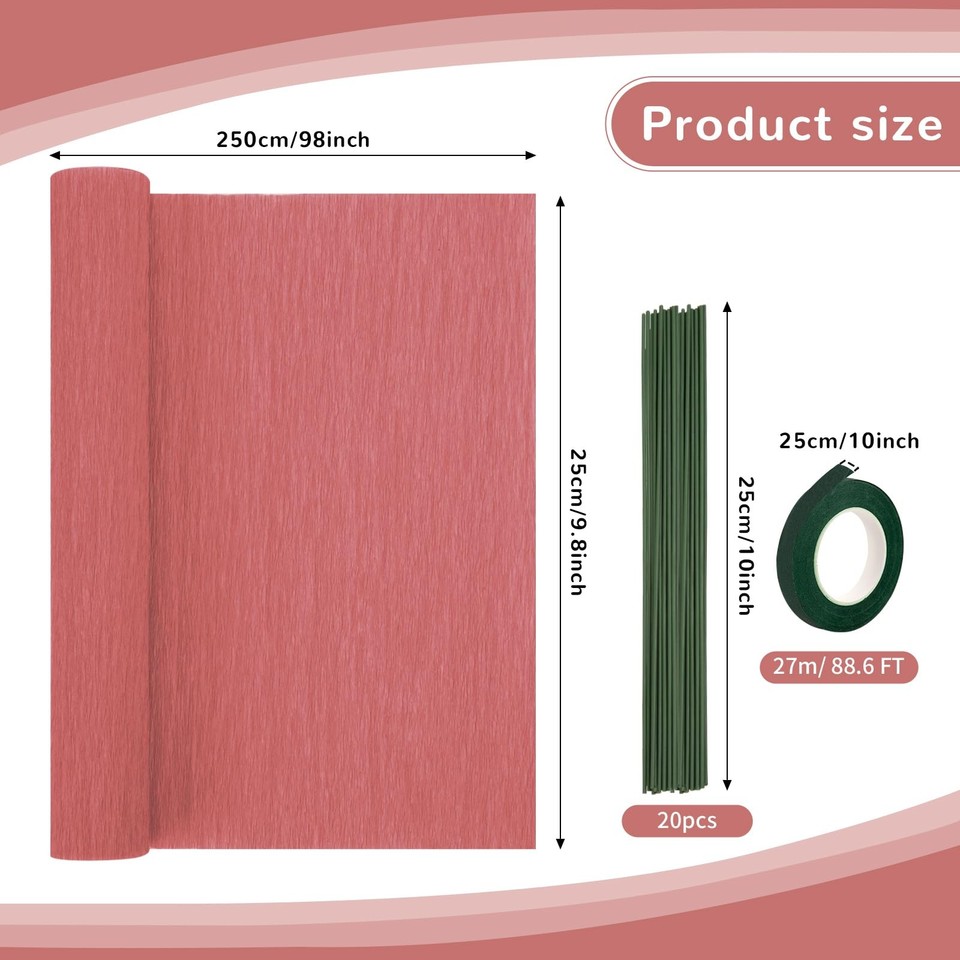 Crepe Paper Streamers 8 Rolls, 10 x 98Inch 8 Pink&Brown Colors Crepe ...