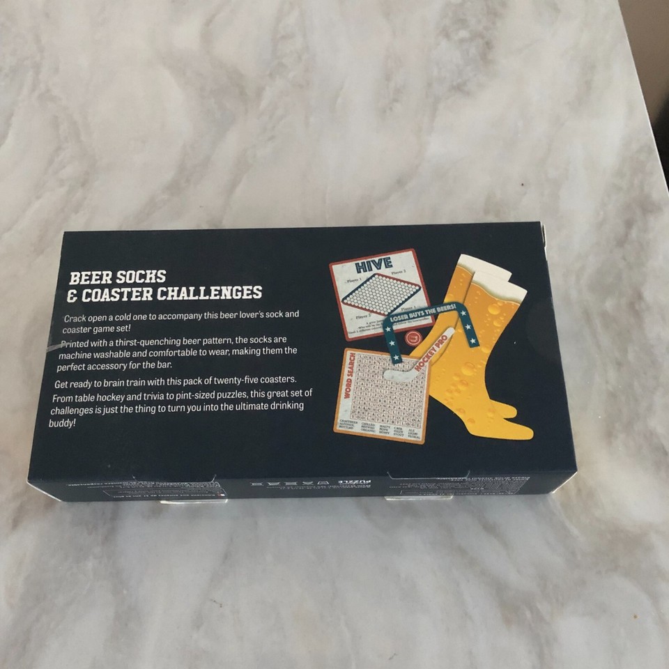 Beer Socks & Coaster Challenge Game Gift Set - NEW - FREE SHIPPING | eBay